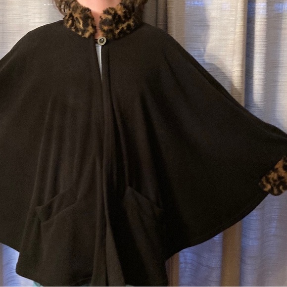 Cejon | Jackets & Coats | Cape Coat Cloak With Faux Fur | Poshmark